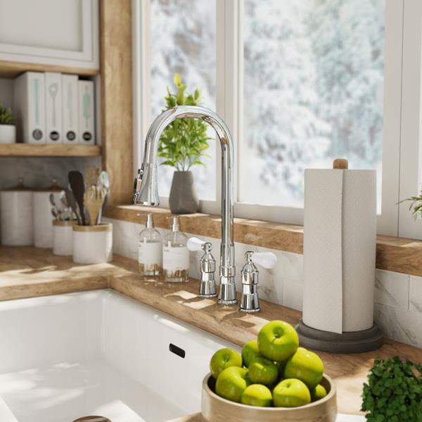 Maidstone - Widespread Kitchen Faucet With Pull Down Spring Spout ...