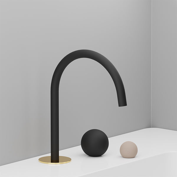 Baril - Marie B35 Two-handle deck mounted lavatory faucet, drain not i ...