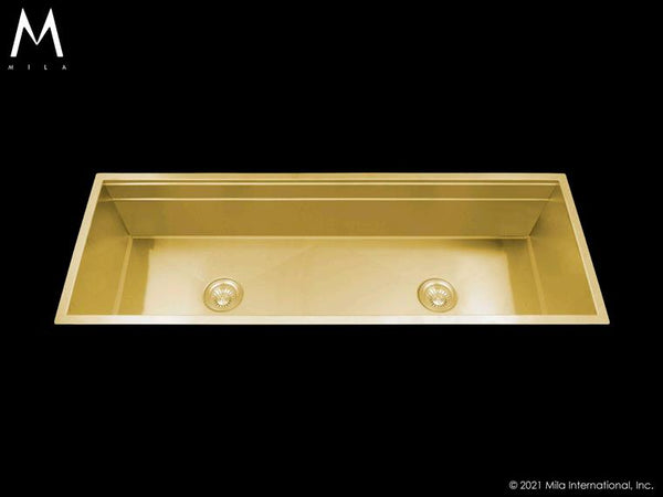 Mila - Workstation Single Bowl Flush-Mount - 51 X 18.5 Gold – PlumbTile