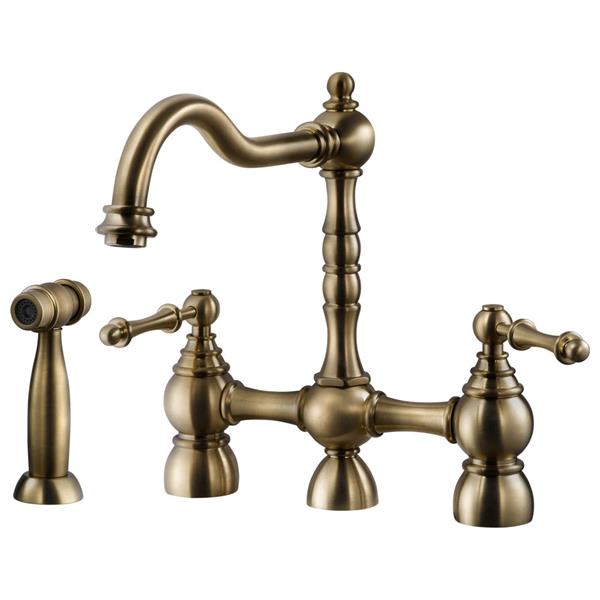 Hamat - Nottingham Two Handle Bridge Faucet with Side Spray – PlumbTile